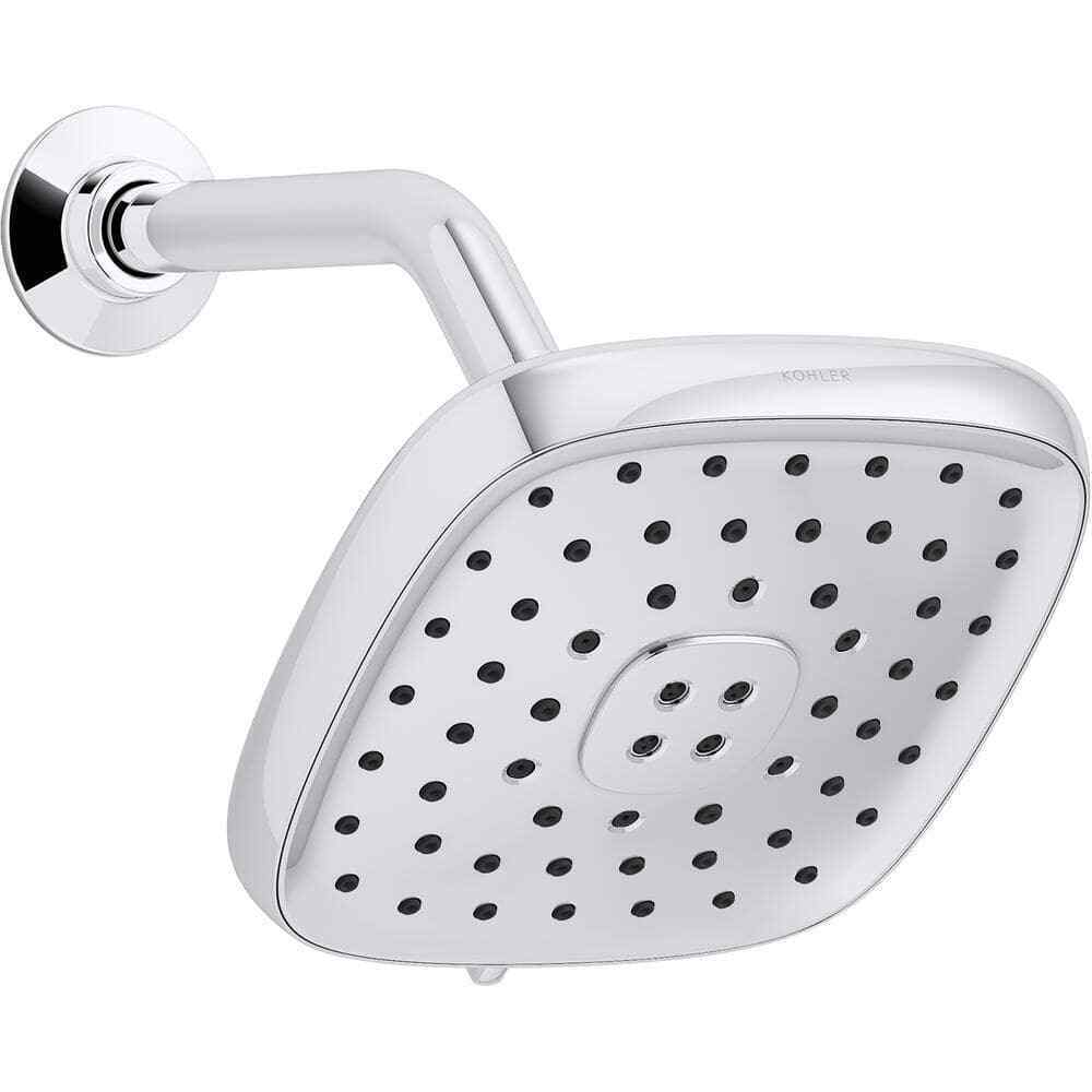 KOHLER Fordra 3-Spray Patterns 6.817 in. Wall Mount Fixed Shower Head ...