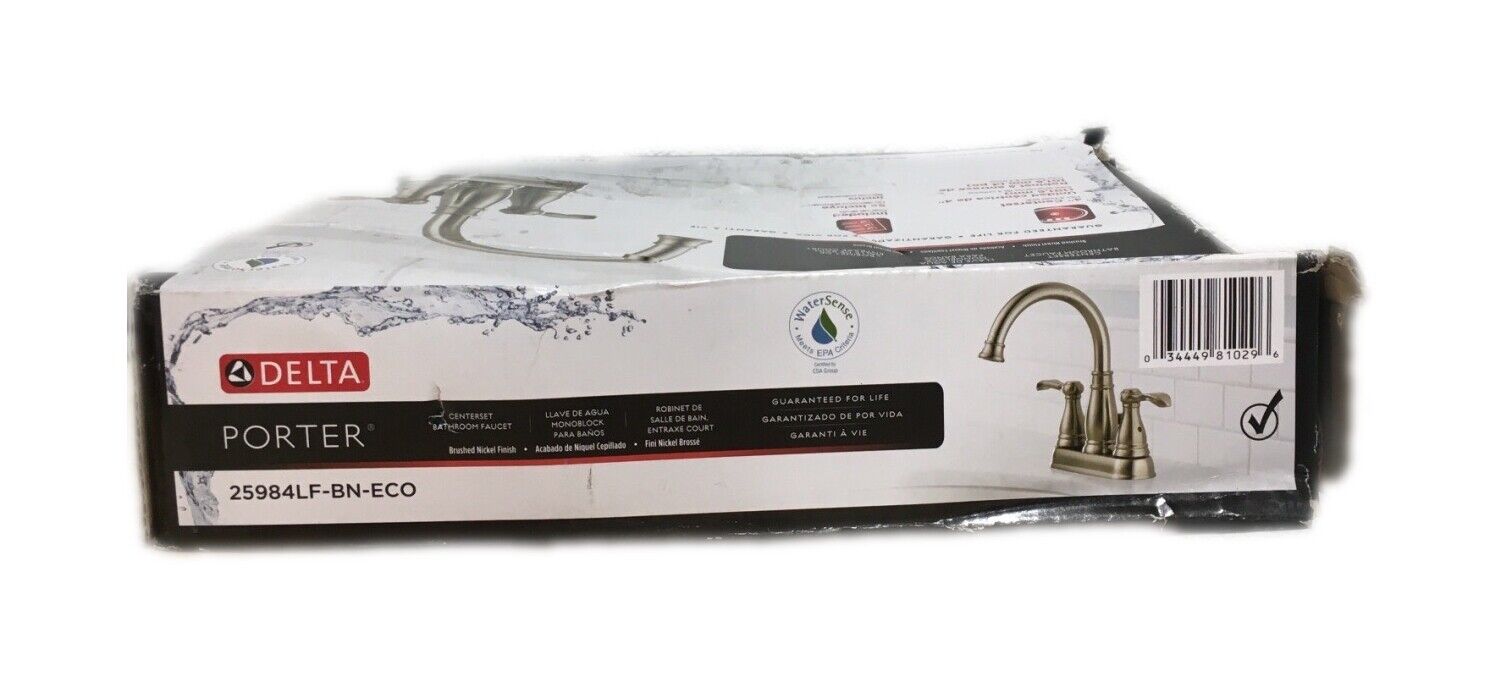 Delta Porter 4 in. Centerset 2-Handle Bathroom Faucet in Brushed Nicke ...