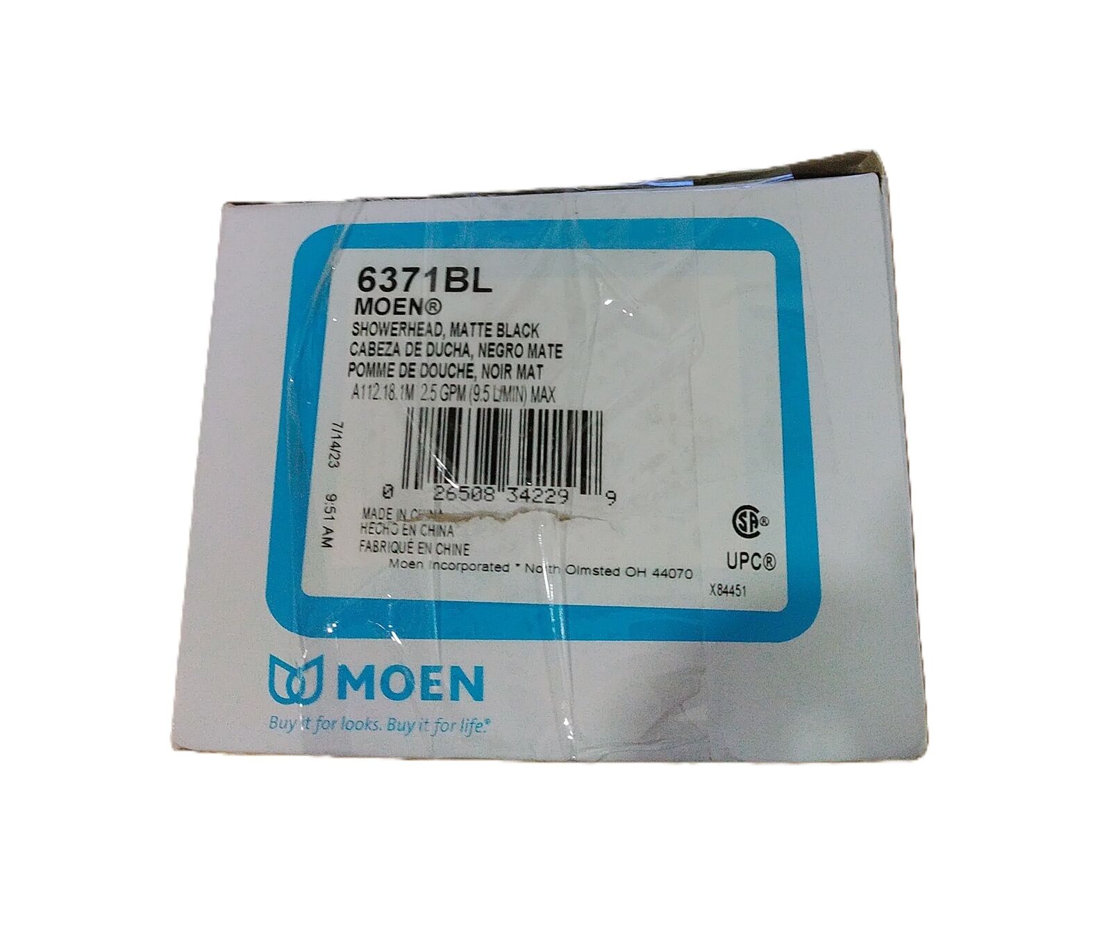 MOEN Core 1-Spray Patterns w/ 2.5 GPM 3.75 in. Wall Mount Fixed Shower ...