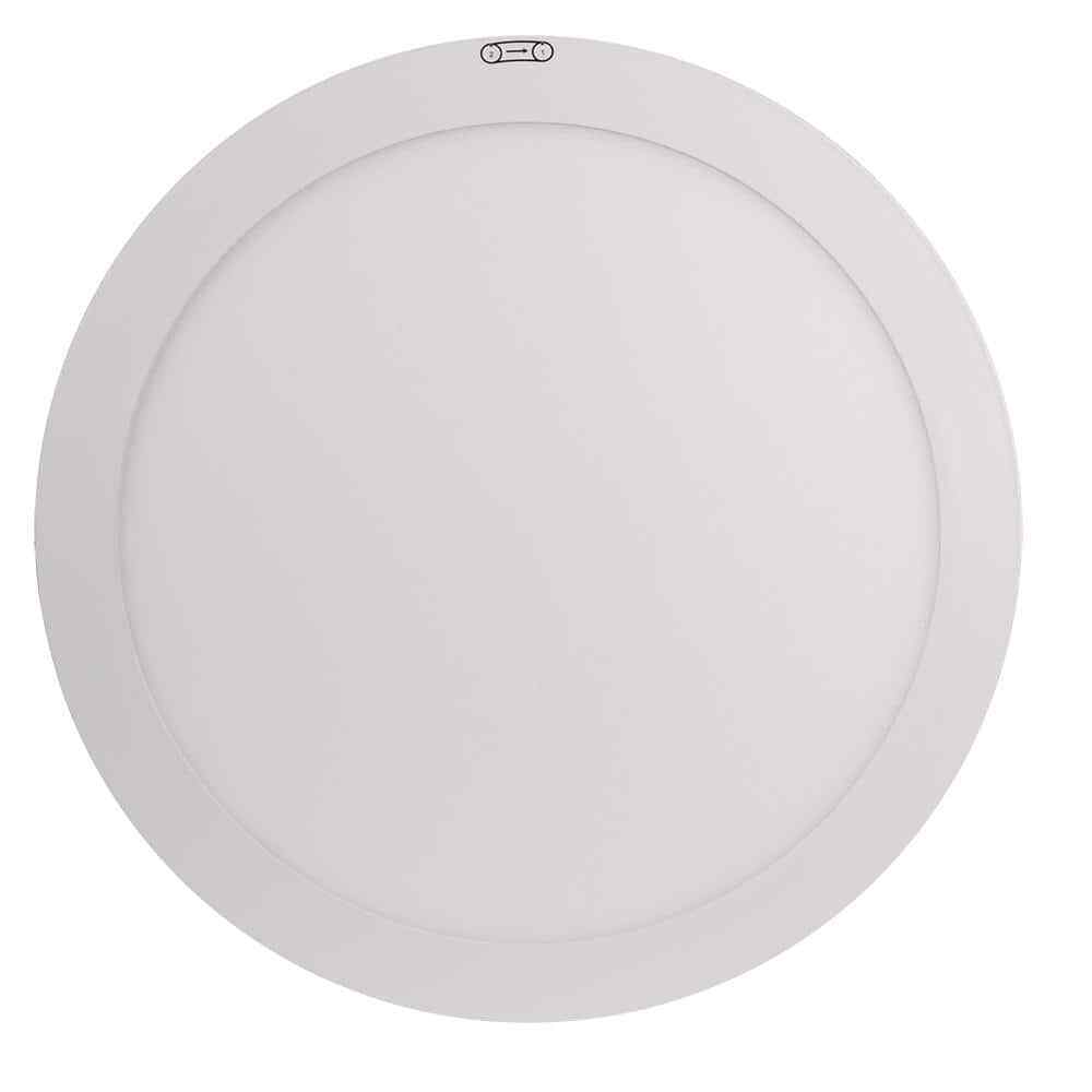 Commercial Electric 15" White LED adjustable 1650 Lum Round Flat Ceili ...