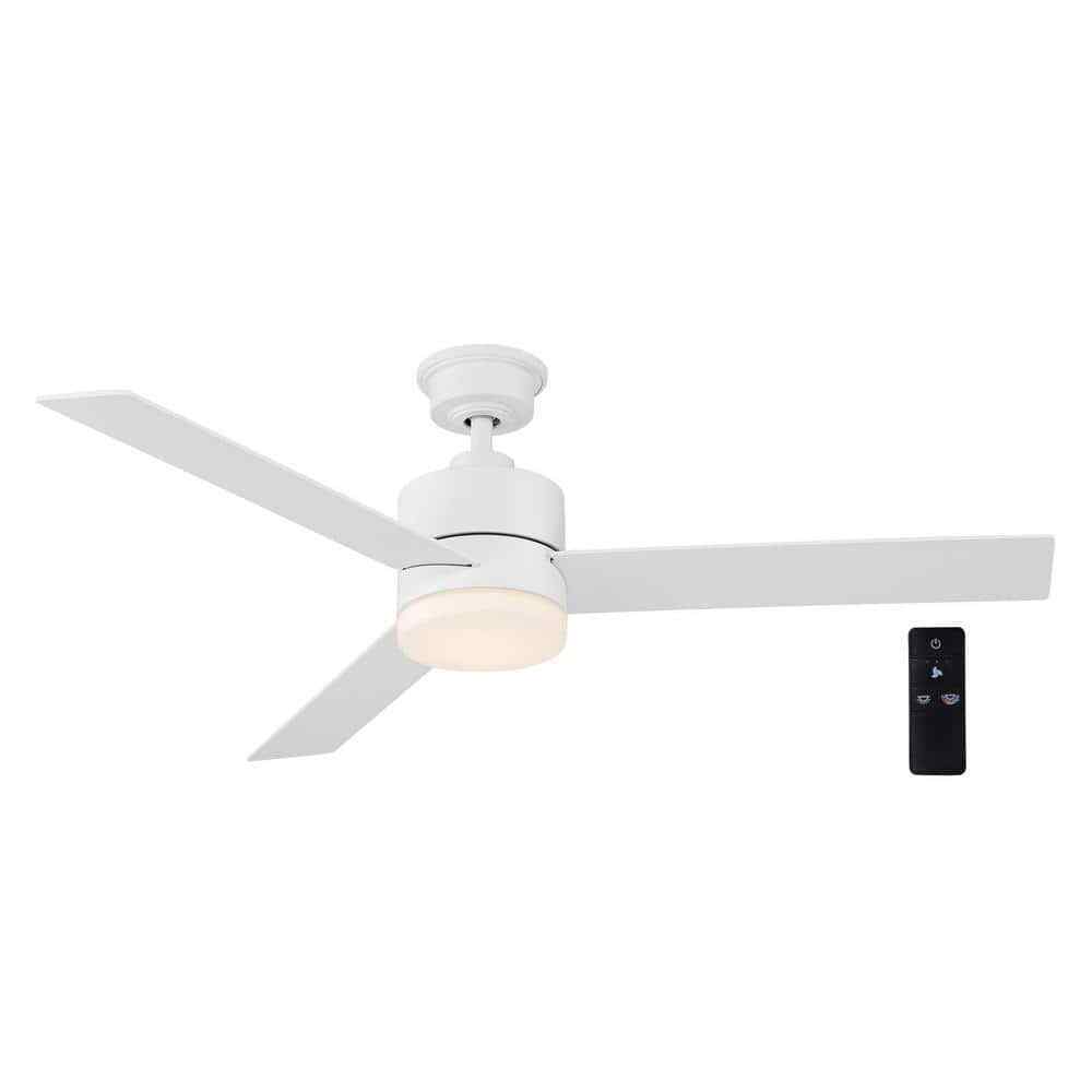 Hampton Bay Madison 52 in. Integrated LED Indoor Matte White Ceiling F ...