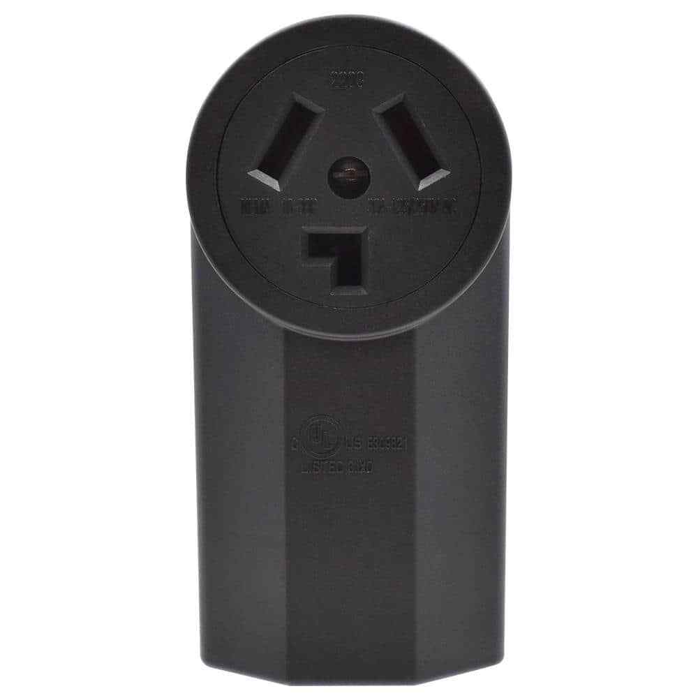30 Amp 125/250V NEMA 10-30R Surface Mount Power outlet Straight Blade ...
